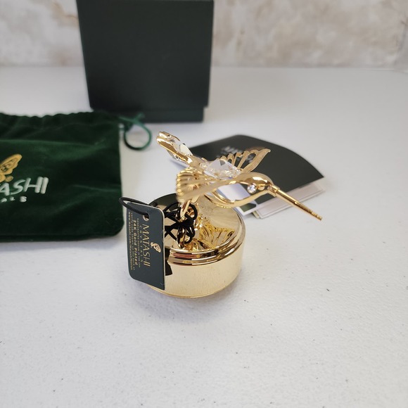 Matashi | Accents | Matashi 24k Gold Plated Humming Bird Music Box ...